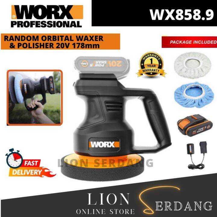 WORX WX858.9 20V ELECTRIC CAR POLISHER MACHINE VARIABLE SPEED AUTO ...