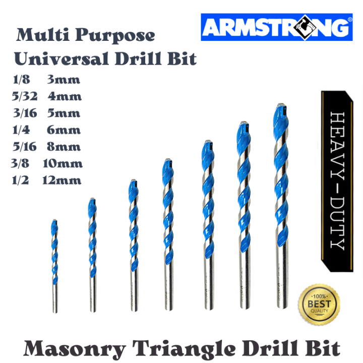 ARMSTRONG Universal Drill Bit Blue Masonry For Concrete Tiles Metal 3 To 12 MM | Lazada PH