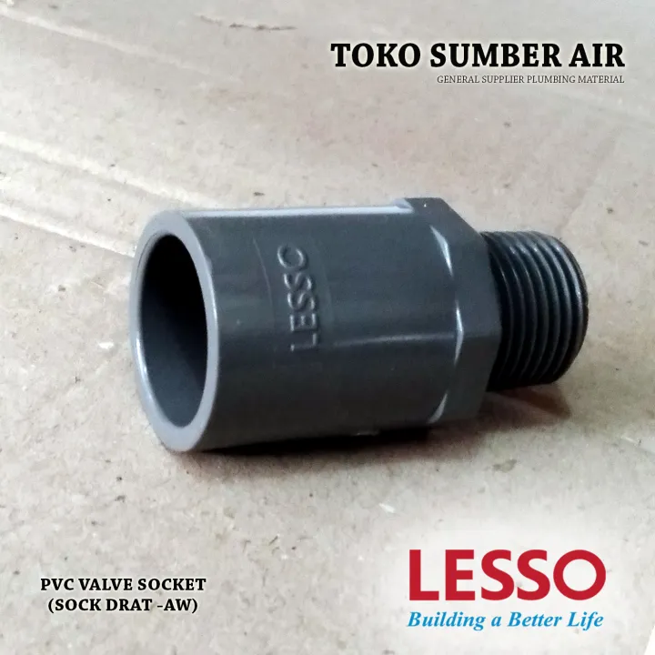 PVC SOCK DRAT LUAR 2 INCHI- VALVE SOCKET (AW) - MERK LESSO | Lazada Indonesia