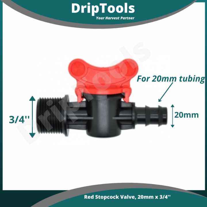 Red Stopcock Valve Thread (High Quality), Action Valve 20mm x 3/4 Inch ...