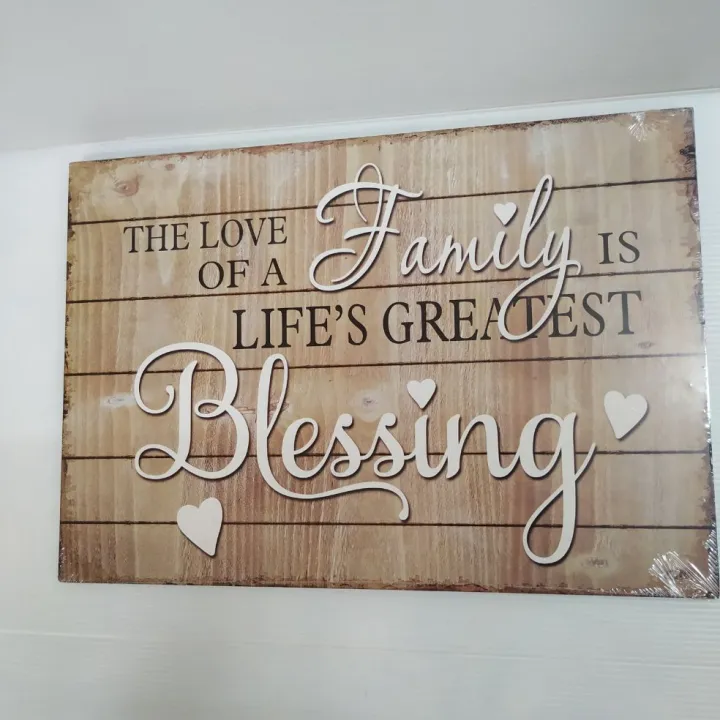 26x37cm The love of a Family is life greatest blessing Wooden Poster ...