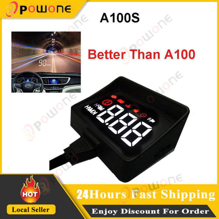 Newest Car Speedometer A100S Car HUD Head Up Display Overspeed Warning System Projector ...