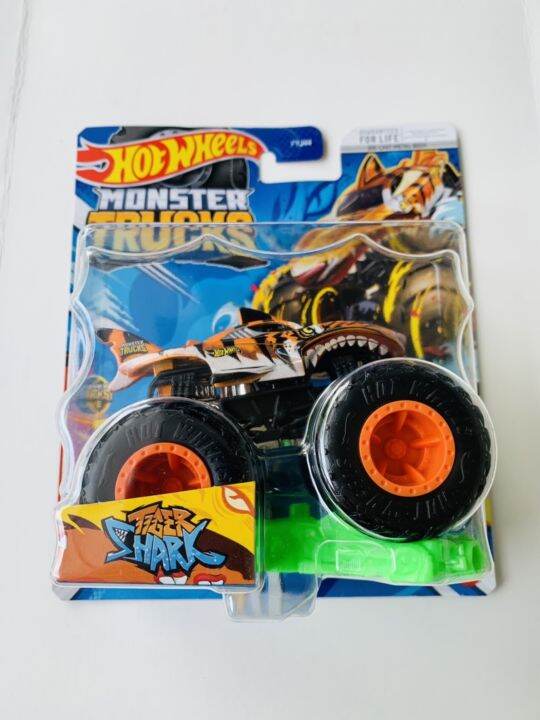 HOTWHEELS HOT WHEELS MONSTER TRUCKS TRUCK TIGER SHARK HIU ORANGE SKALA ...