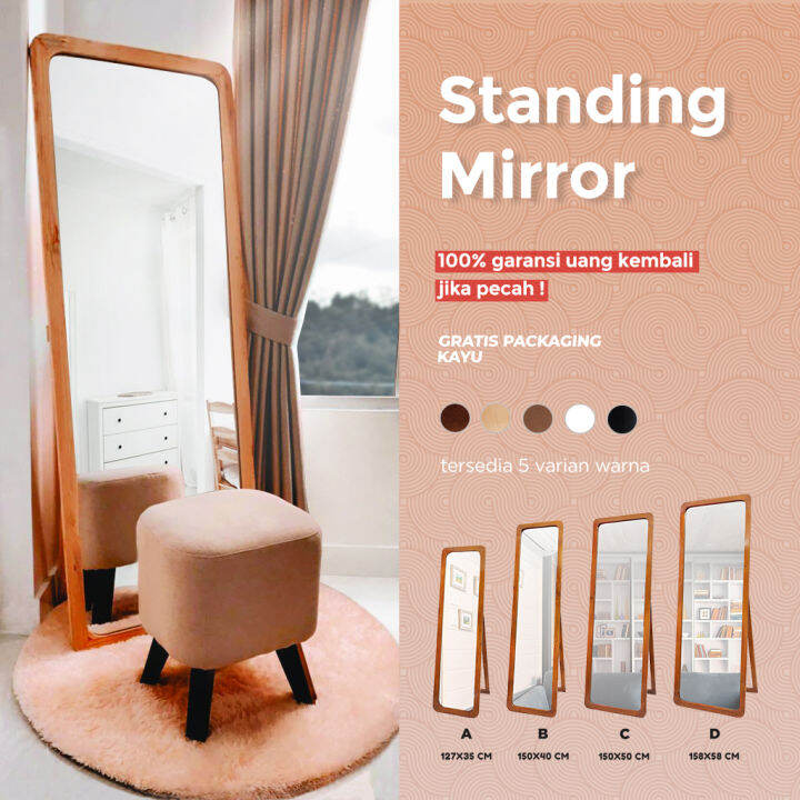 Standing Mirror Oval Jatibelanda / Cermin Berdiri / Kaca Standing Full ...
