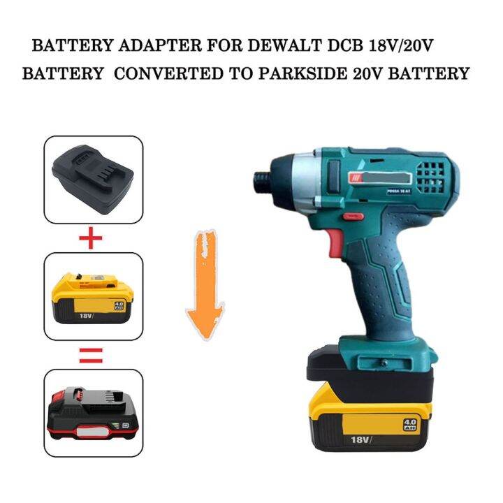 Battery Adapter For DW18/20V MAX Li-ion Battery To Parkside 20V Power Tools Cordless Converter ...