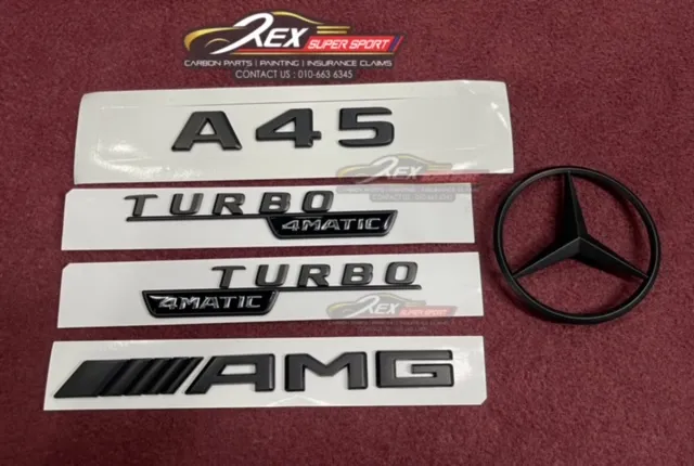 Mercedes Benz A-Class W176 A180 A200 A250 A45 AMG Emblem Logo Badge Set ...