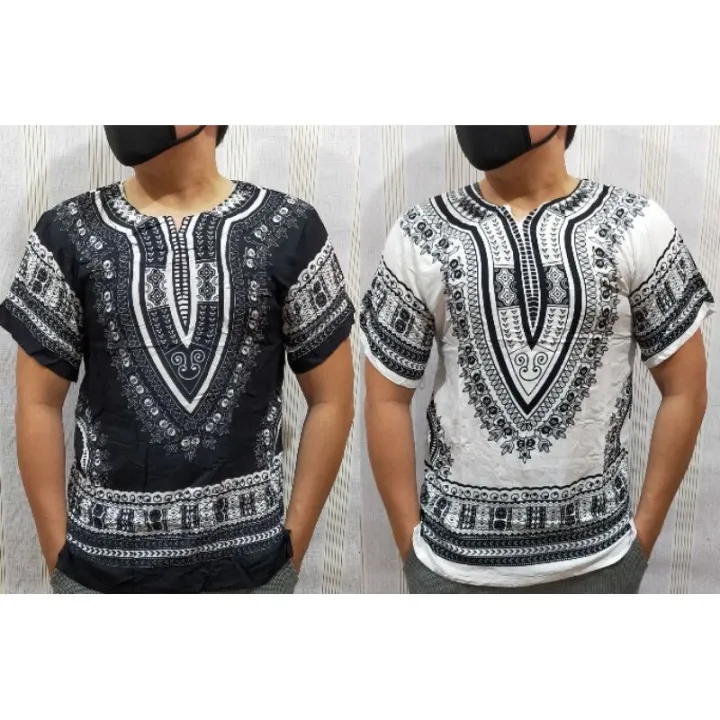 Halumna Black and White Dashiki ...