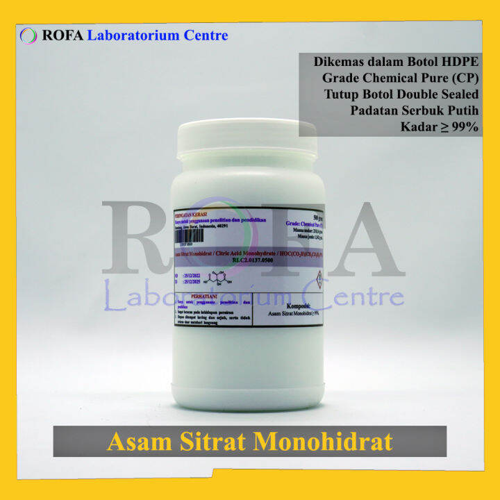 Asam Sitrat Monohidrat / Citric Acid Monohydrate / C6H8O7.H2O CP 500 ...