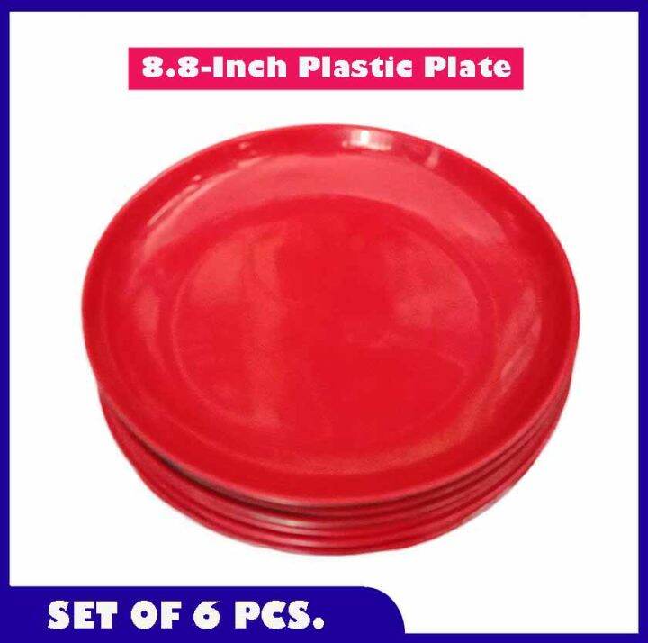 8.8-Inch Round Plastic Plate, Set of 6 | Lazada PH