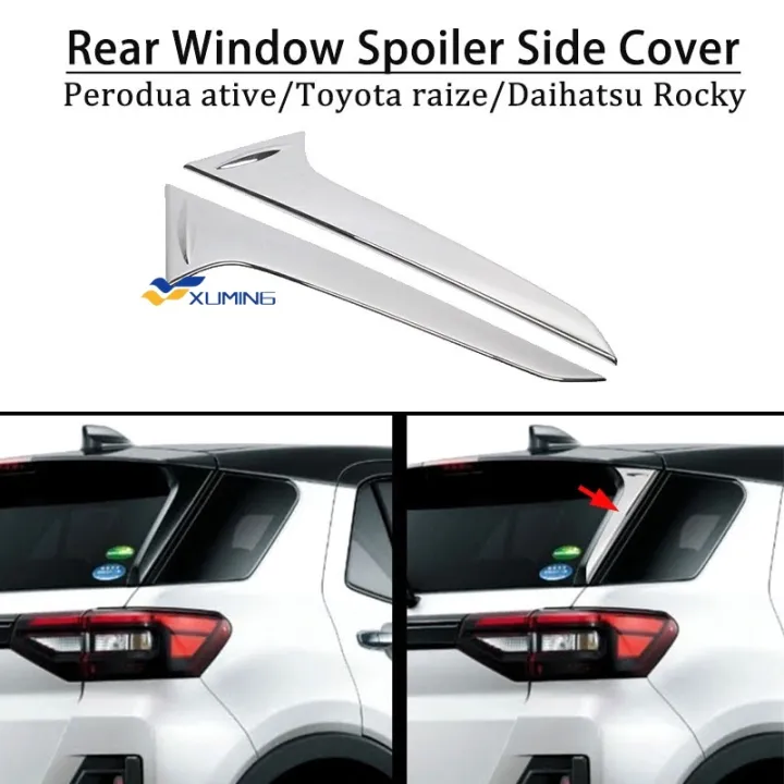 Xuming 2PCS Perodua ATIVA Toyota Raize Rear Window Spoiler Side Cover ...