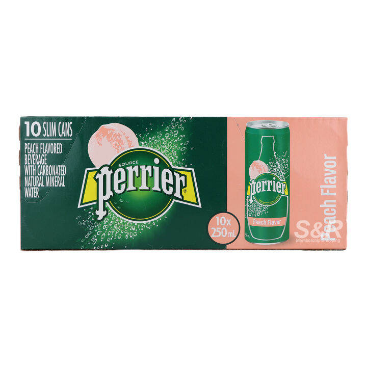 Perrier Peach Flavored Carbonated Water 10pcs x 250ml | Lazada PH