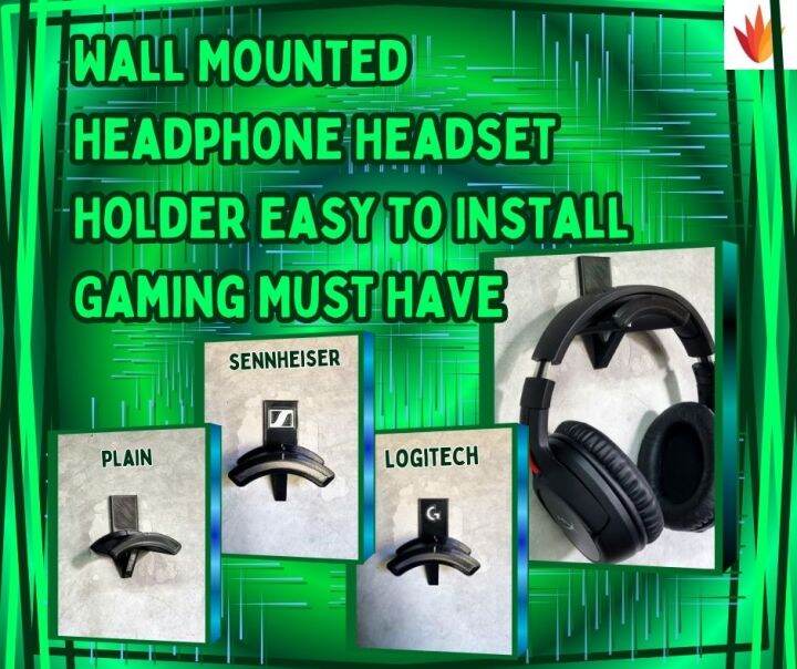 Headphone Headset Wall Mounted Holder Easy to Install Gaming Must Have ...