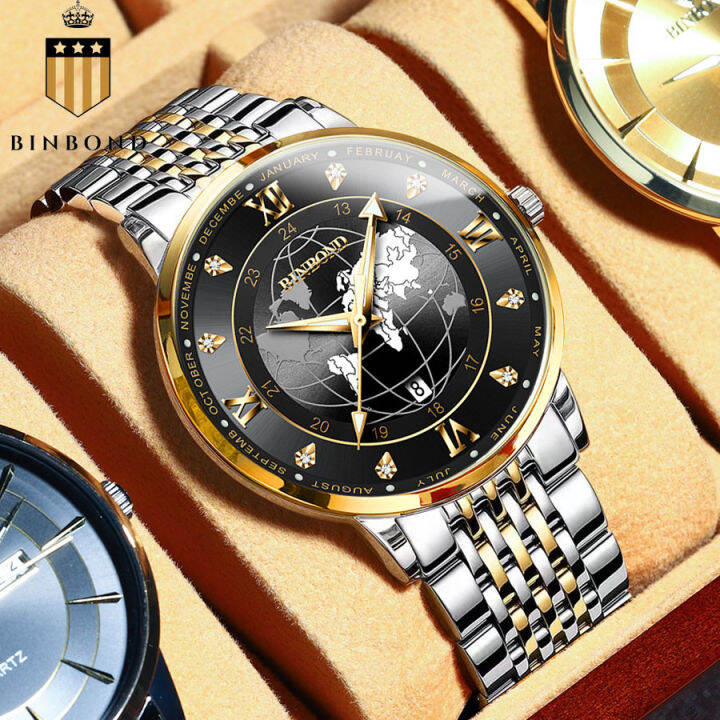 BINBOND Jam tangan pria Konsep jam tangan kuarsa kreatif keren dial ...