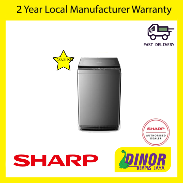 SHARP WASHING MACHINE TOP Load (10.5KG) ESX1021 mesin basuh ESX-1021 ...