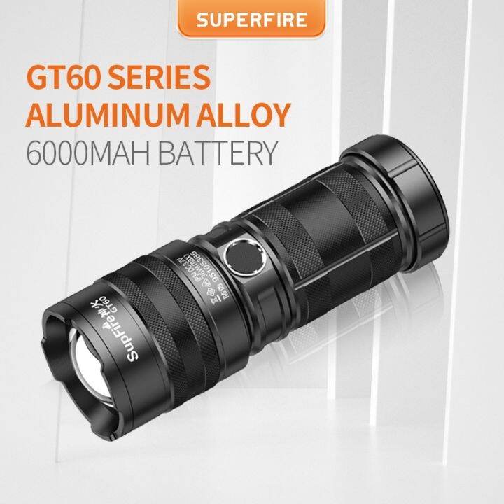 [explore] SUPERFIRE GT60 Powerful Flashlight 3300 Lumens Super Bright ...