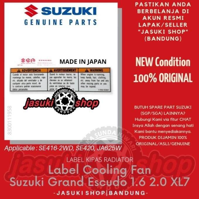 Stiker Label Cooling Fan Kipas Radiator Grand Escudo 1.6 2.0 XL7 SGP ...