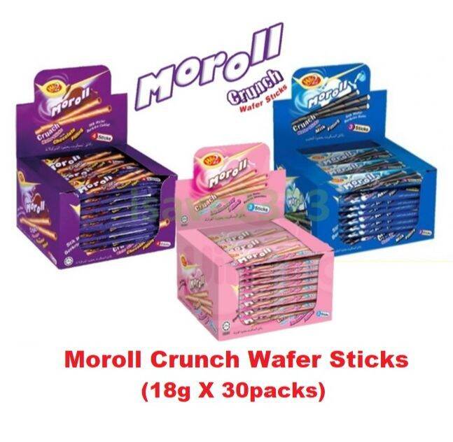 Moroll Crunch Wafer Sticks (18g x 30 Packs) - Chocolate / Milk ...