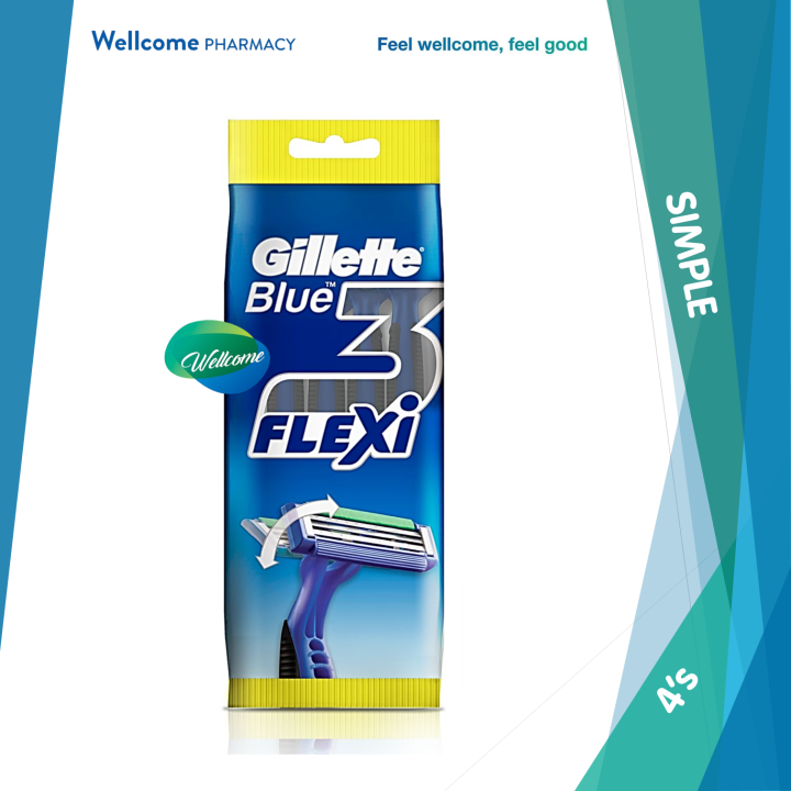 Gillette Blue3 Simple Flexi Disposable Razors - 4's | Lazada