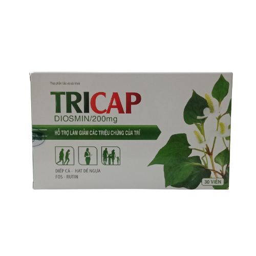 Viên uống ngăn ngừa suy giãn tĩnh mạch Tricap - chứa diosmin, rutin và ...