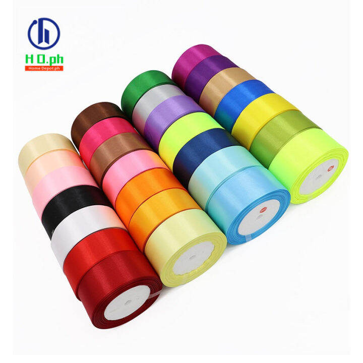 COD Various colors 25 yards/roll 4 cm ribbon satin ribbon decorative ...
