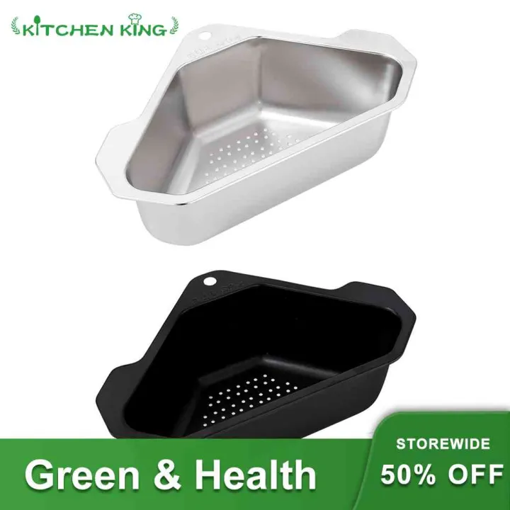 Sink Basket Vegetable Fruit Filter Drain Triangle Sieve Rack Suction ...