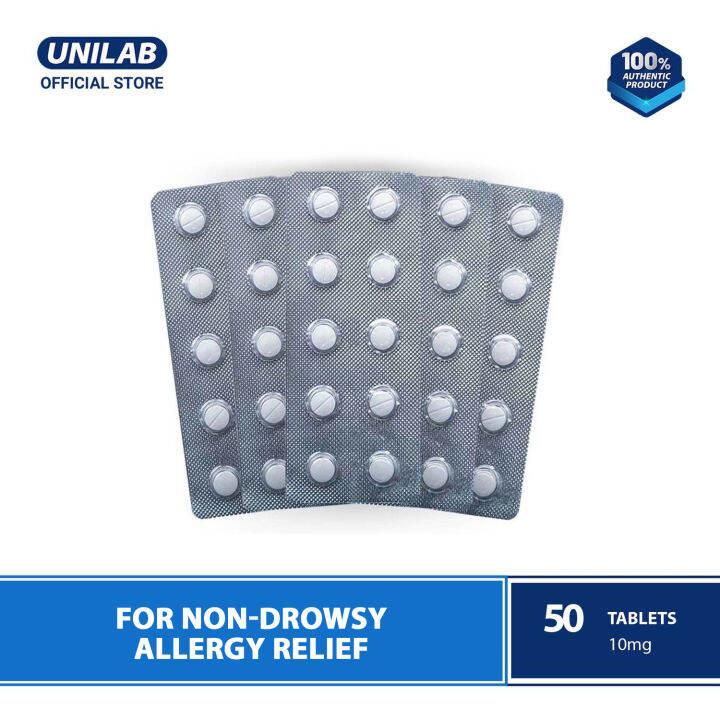 Unilab Allerta 10mg 50 Loratadine Tablets - For Fast Non-Drowsy Relief ...