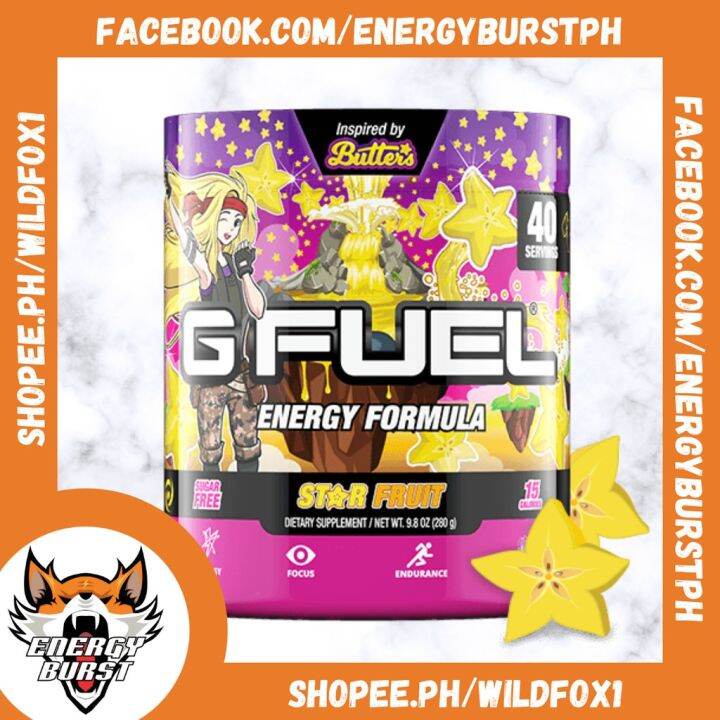 G Fuel Star Fruit Tub (40 Servings) Elite Energy and Endurance Powder ...