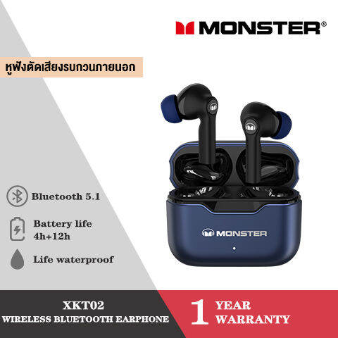 Monster XKT02 TWS ชุดหูฟังหูฟังบลูทูธ ไร้สายหูฟังขนาดเล็ก TWS 5.1 หูฟัง ...
