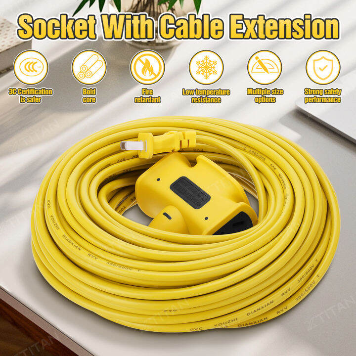 XTITAN Extension Cord Socket With Cable Extra-long Plug-in Strip 5/10 ...