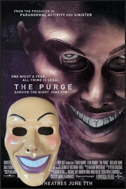 The Purge Horror Killing Legion Props Smile Face Plastic Terror Up ...