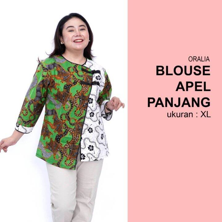 Atasan Batik Blouse Big Size Wanita Lengkap L Xl 2l 3l 4l 5l 6l 7l