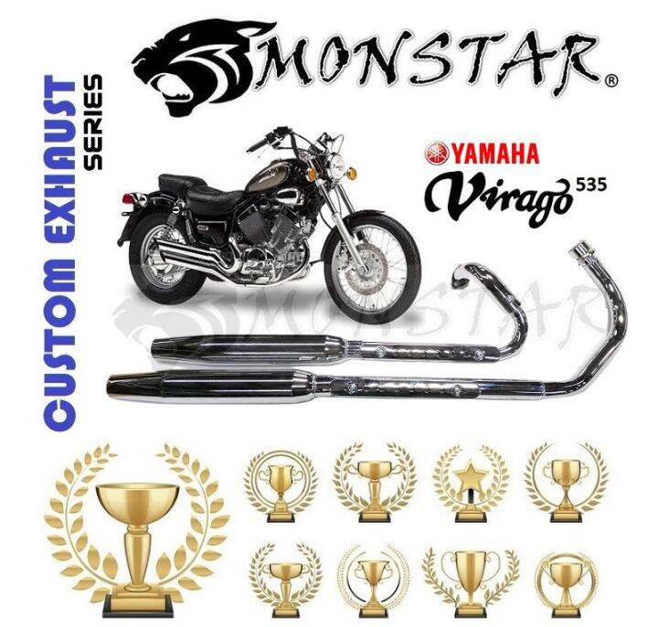 YAMAHA Virago 535 XV535 COBRA TWIN Muffler HARLEY STYLE XV SUPER POWER ...