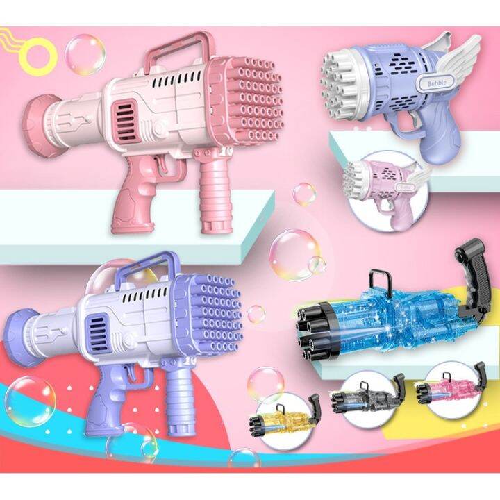 Electric Bubble Machine Gatling Bubble Gun Children Automatic Bubble ...