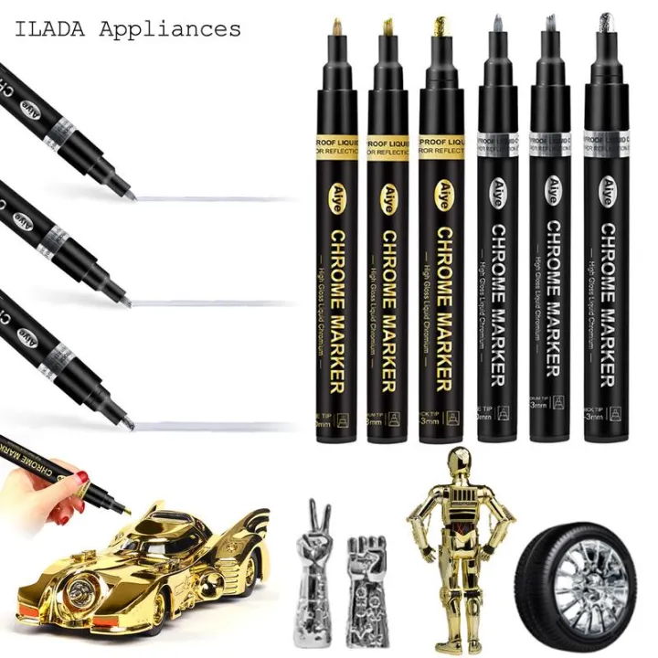 3pcs Liquid Marker Mirror Liquid Paint Pen Set Metallic Marking Markers ...