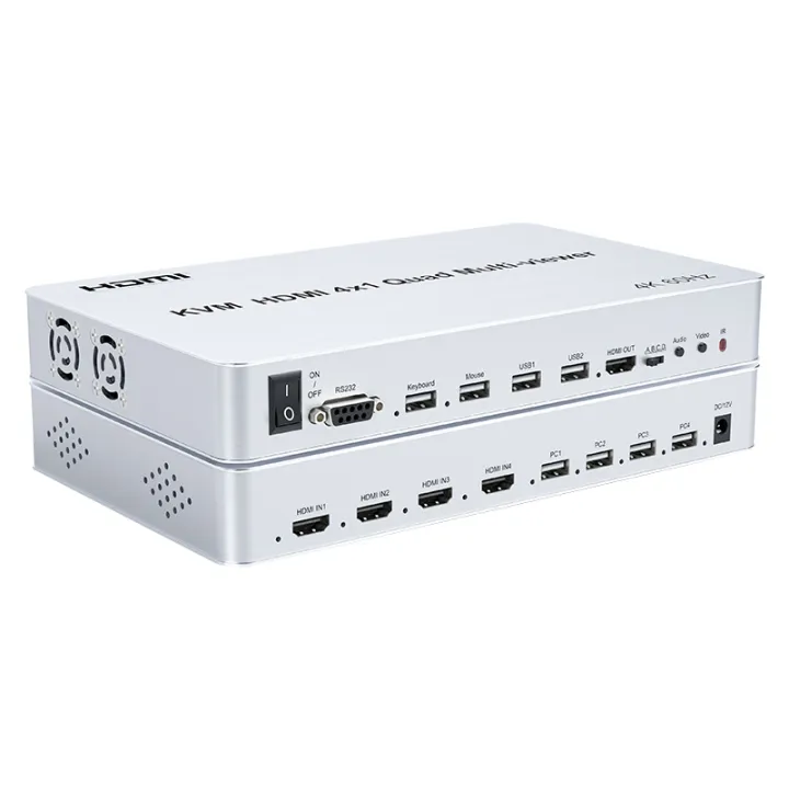 4K high-definition screen splitter 4 in 1 out KVM mouse and keyboard ...