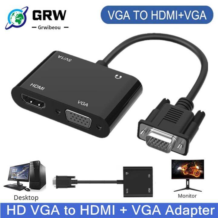 Vga Splitter Adapter 2 Computer Hdmi Vga Splitter Adapter - Vga Hdmi ...
