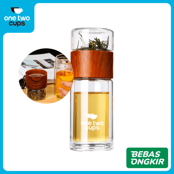 One Two Cups Botol Minum Penyaring Teh Tea Infuser Double Wall 230ml ...