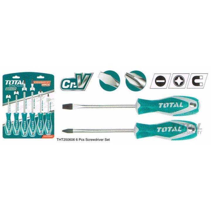 TOTAL THT250606 6 Pcs Screwdriver Set | Lazada