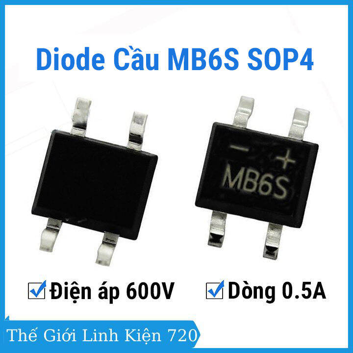 Diode cầu MB6S 0.5A 600V dùng trong mạch chỉnh lưu | Lazada.vn