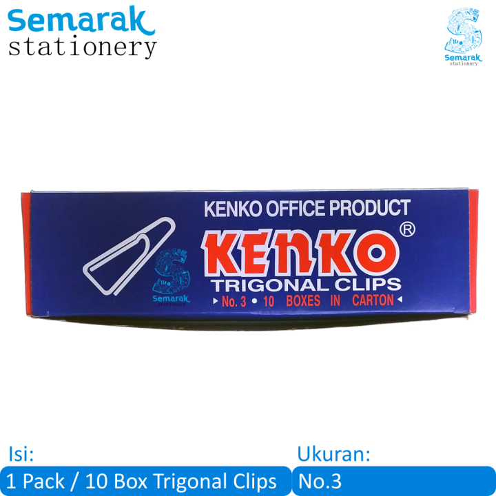 Kenko Trigonal Clips Klip Penjepit Kertas No. 3 [1 Pack/10 Box ...