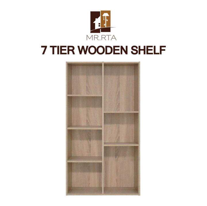 MR.RTA 7 Tier Bookshelf/Rak Buku 7 Tingkat/READY STOCK/Wooden Rack ...