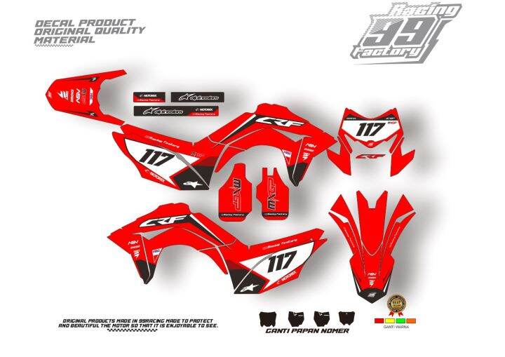 DECAL CRF MERAH SUPERMOTO DESAIN TERBARU | Lazada Indonesia
