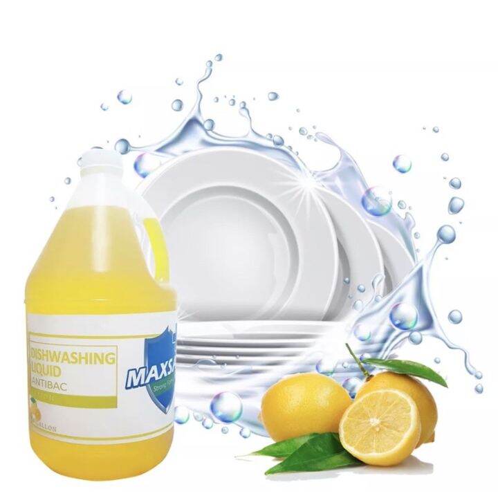 MaxSafe Premium Dishwashing Liquid with Powerful Grease Cutter- Antibac Lemon- 1 Gallon | Lazada PH