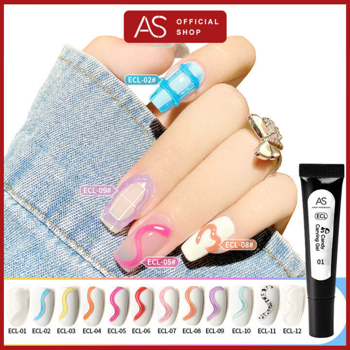 AS 5D Candy Carving Gel เจลนูน เจลปั้นนูน เจลใส แบบหลอด ลากเส้น สีสดใส ...