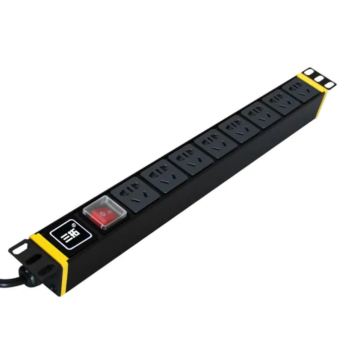 Tri-extension PDU cabinet socket industrial plug-in metal power supply ...