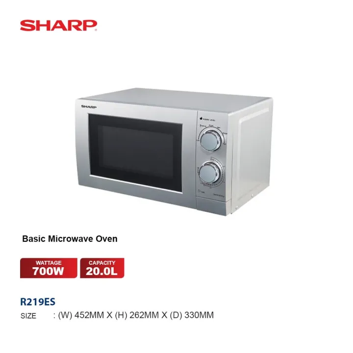 Sharp R219 20L Litre 700w Microwave Oven R219ES Silver / R219EK Black ...