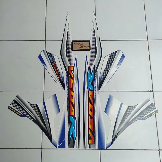 STICKER STRIPPING FULL SET LIST BODY VEGA R LAMA 2005 2006 BIRU PUTIH ...