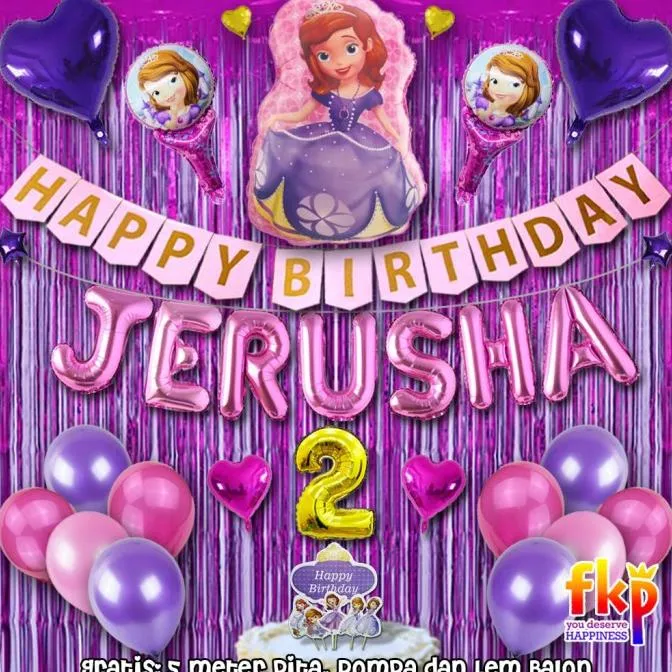 Termurah Paket Dekorasi Lengkap Sofia The First / Balon Hbd Dekor Ulang ...
