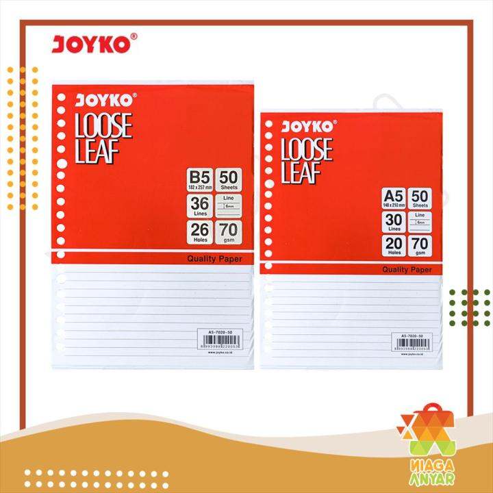 JOYKO Loose Leaf Isi Kertas File Binder Bergaris / Refill Isi Binder Garis A5 B5 | Lazada Indonesia