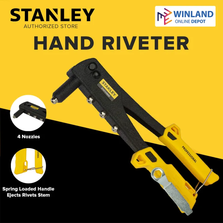 STANLEY Tools Original Rivet Gun 4 nozzles Heavy Duty Hand Riveter Hand ...